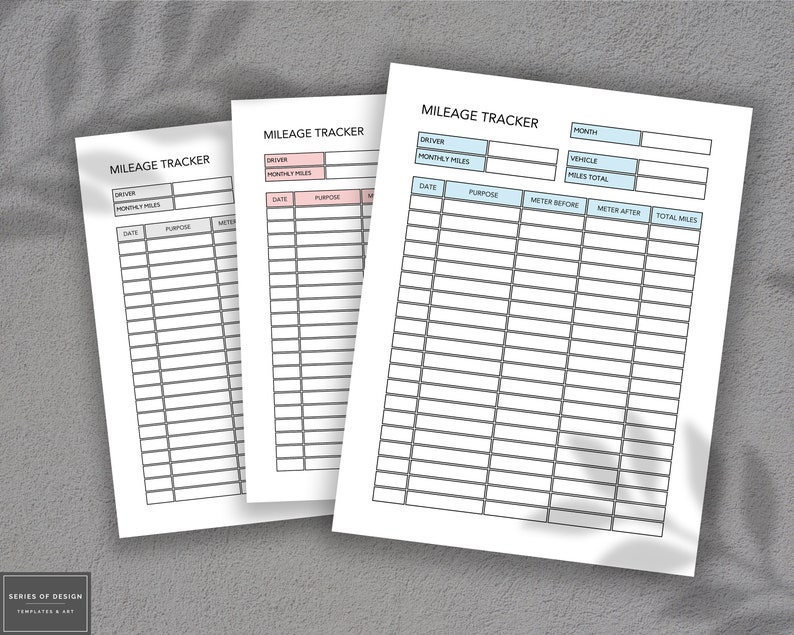 Car Log Book Template - Mileage Tracker Printable - Monthly Miles ...