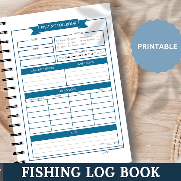 Fishing Log Journal - Etsy