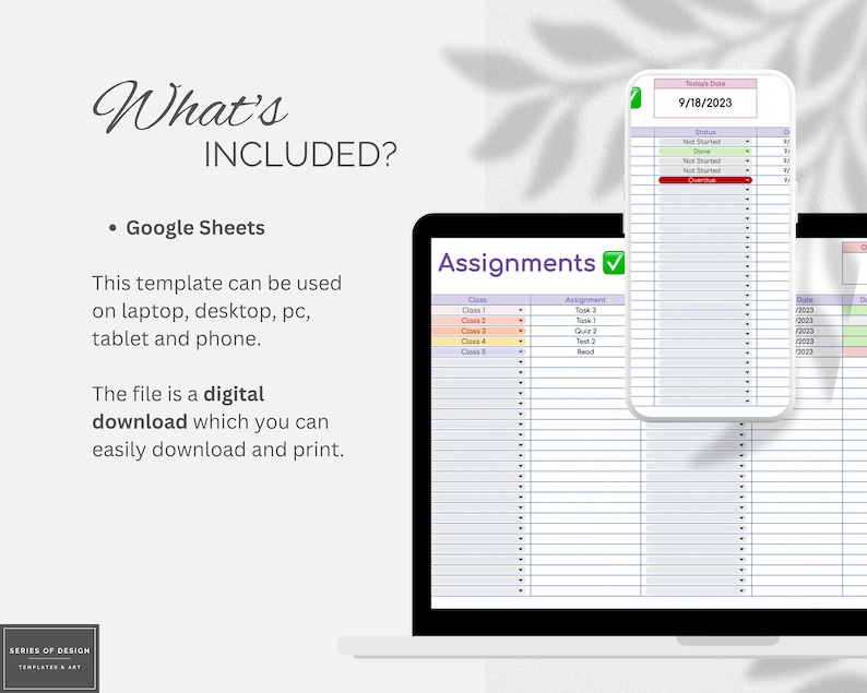 Assignment Tracker School Google Sheets Tracker Tasks - Etsy