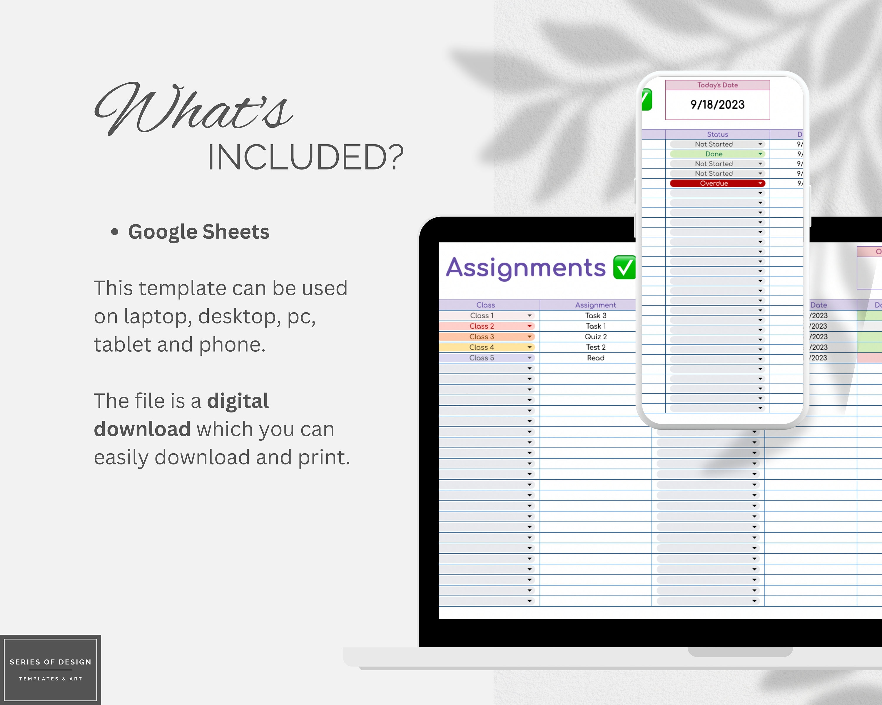 Assignment Tracker | School Google Sheets Tracker | Tasks Spreadsheet ...