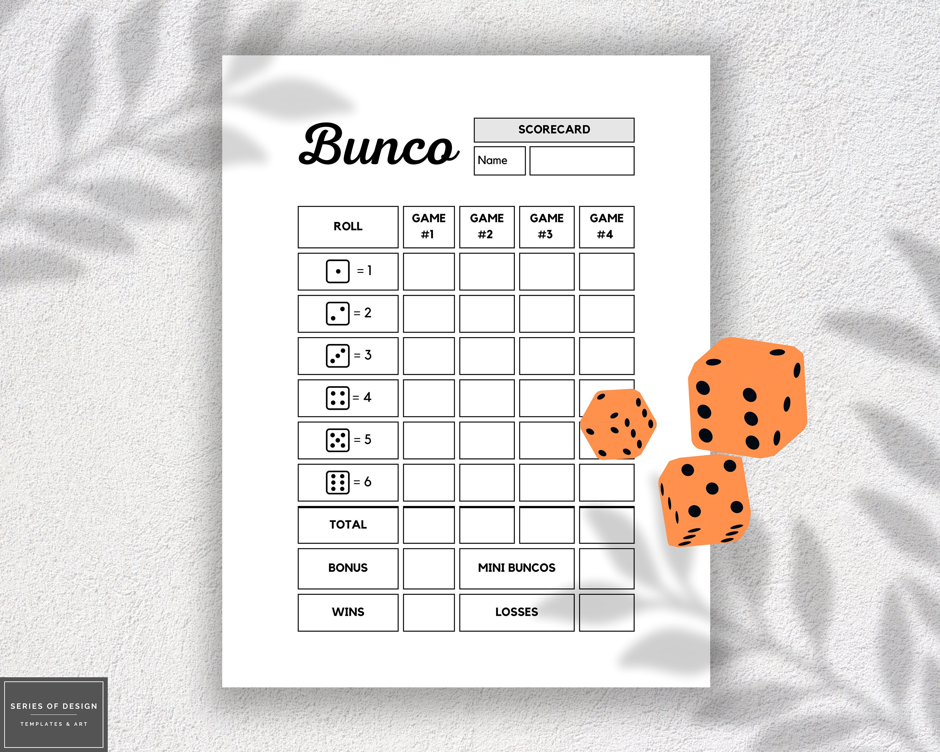 BUNCO Score Sheets Printable - Table Tally Sheets - Bunco Game Cards ...
