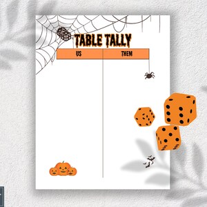 Halloween Bunco: Printable Score Sheets & Tally Cards (instant Download ...
