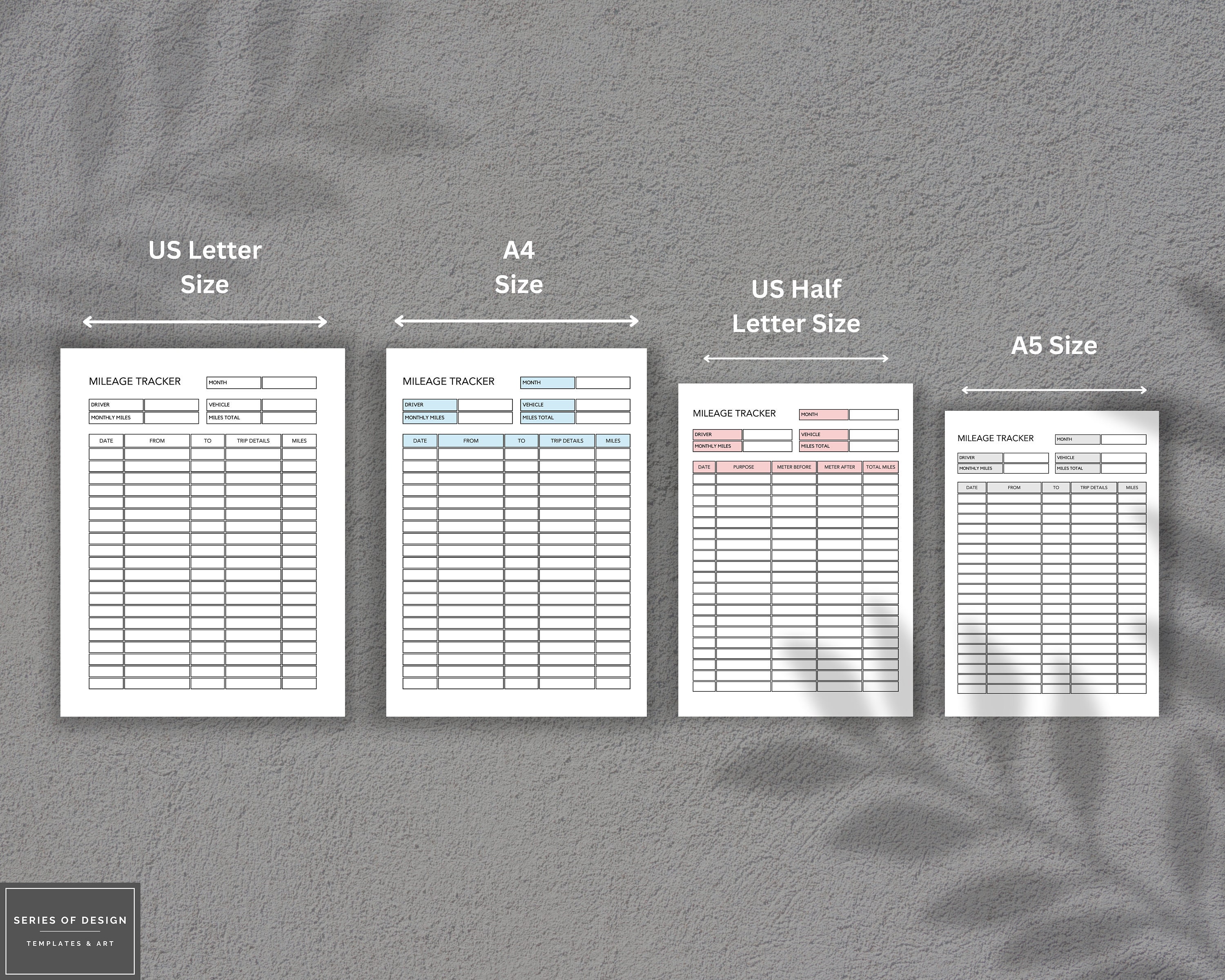 Car Log Book Template - Mileage Tracker Printable - Monthly Miles ...