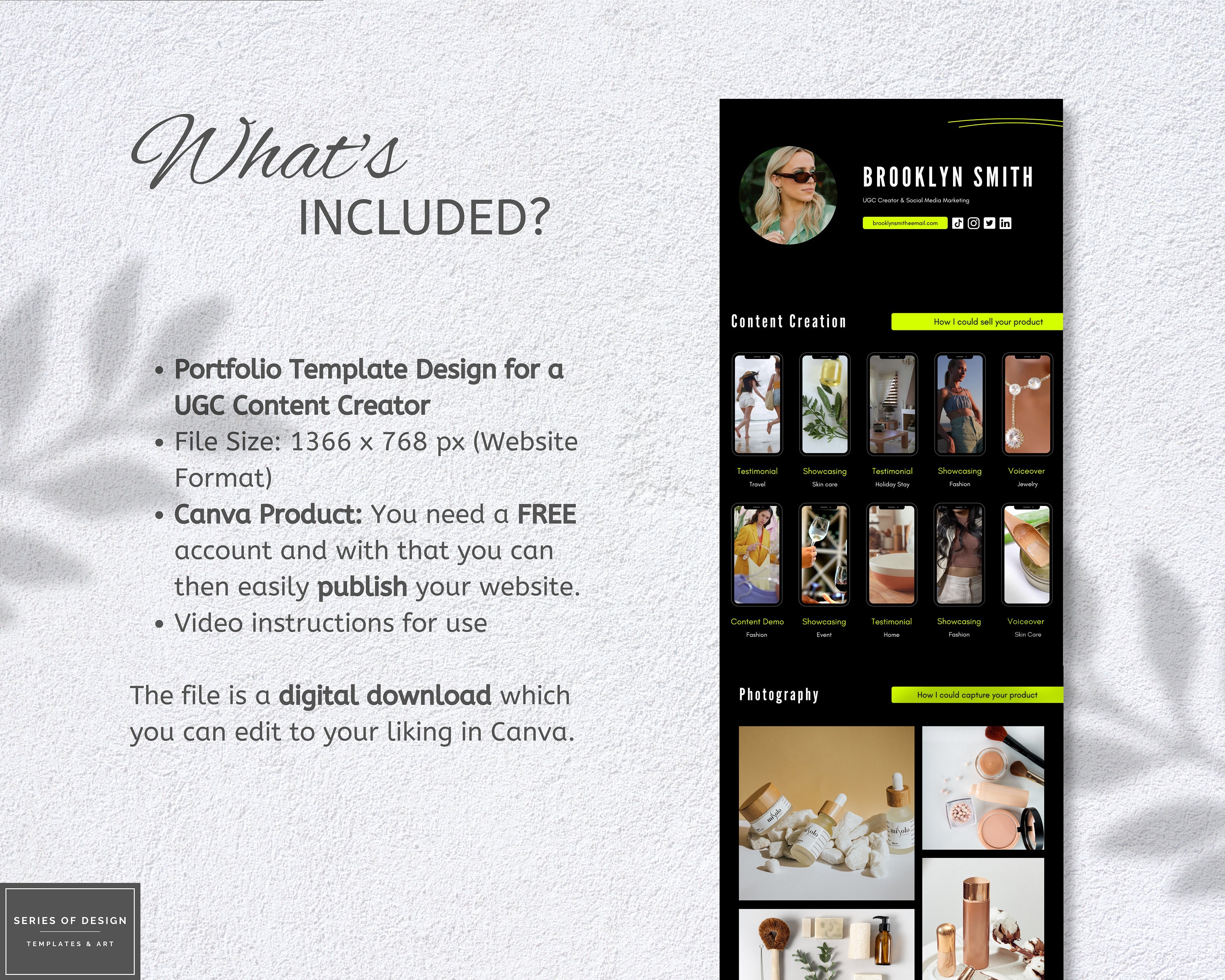 UGC Portfolio Template for UGC Creators - Editable Content Creator ...