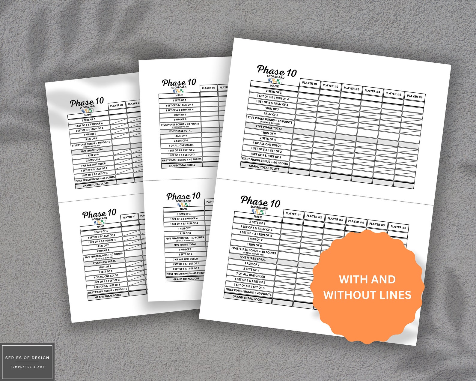 Phase 10 Score Sheet - Printable Scorecard for Phase 10 Game - PDF - Etsy