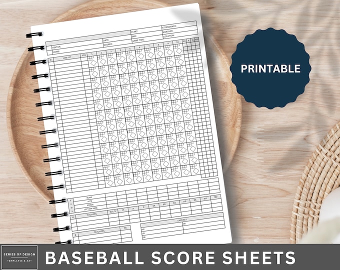 Baseball Scorebook Sheets - Keep Track of Every Play - Printable PDF - Etsy
