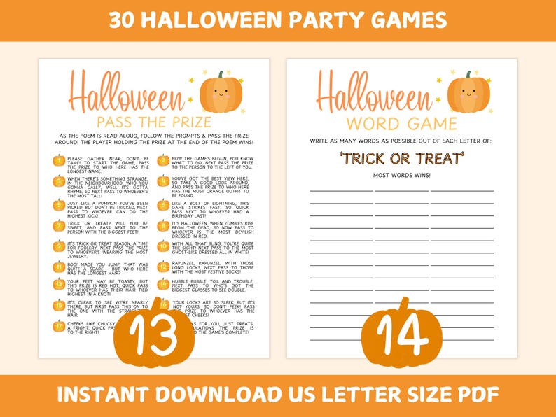 Editable Halloween Game Bundle: 30 Printable Halloween Party Games for ...