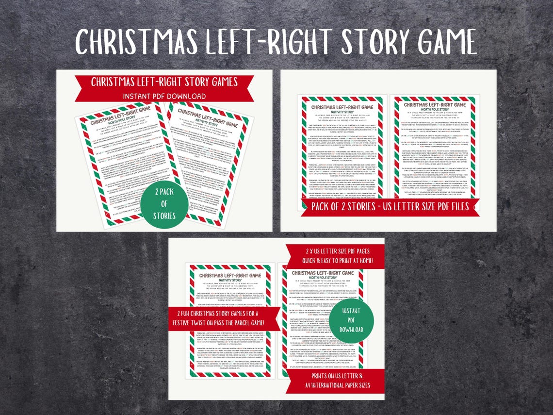 White Elephant Gift Exchange Left Right Games, Christmas Pass the ...