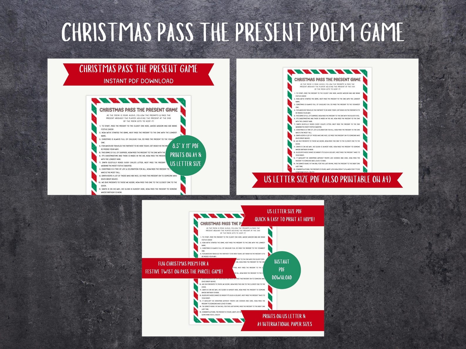 White Elephant Gift Exchange Left Right Games, Christmas Pass the ...