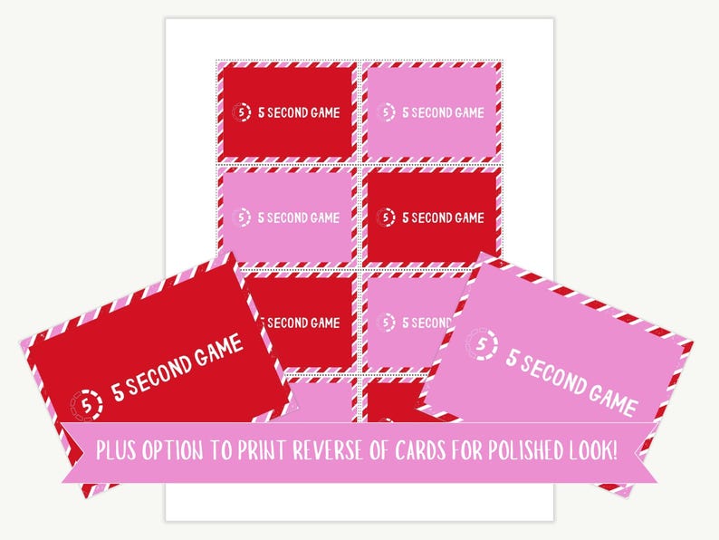 Valentine Game Valentine 5 Second Game Galentine Game Printable ...