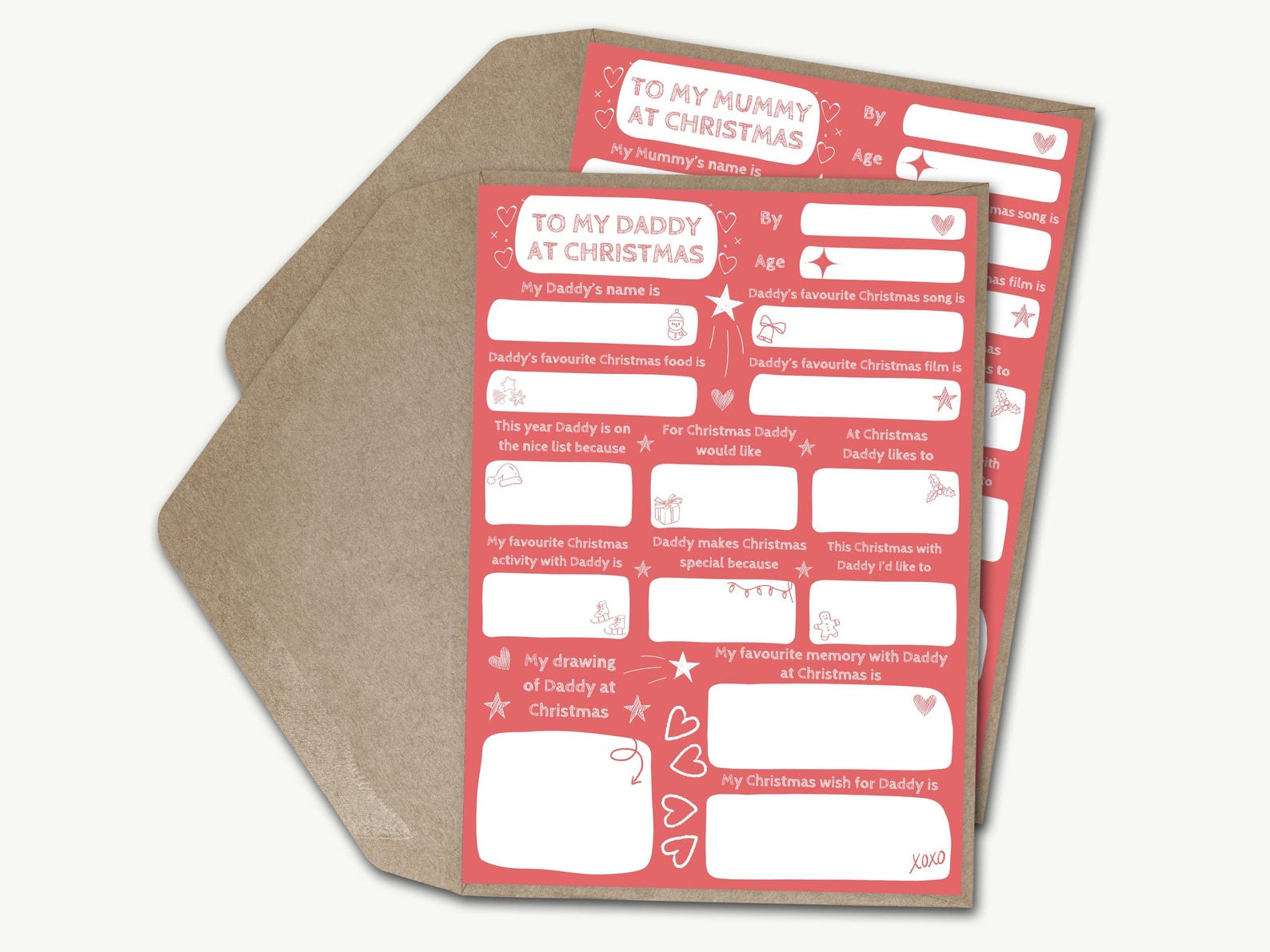 Mummy and Daddy Christmas Card Pack 2, Modern All About Mum & Dad ...