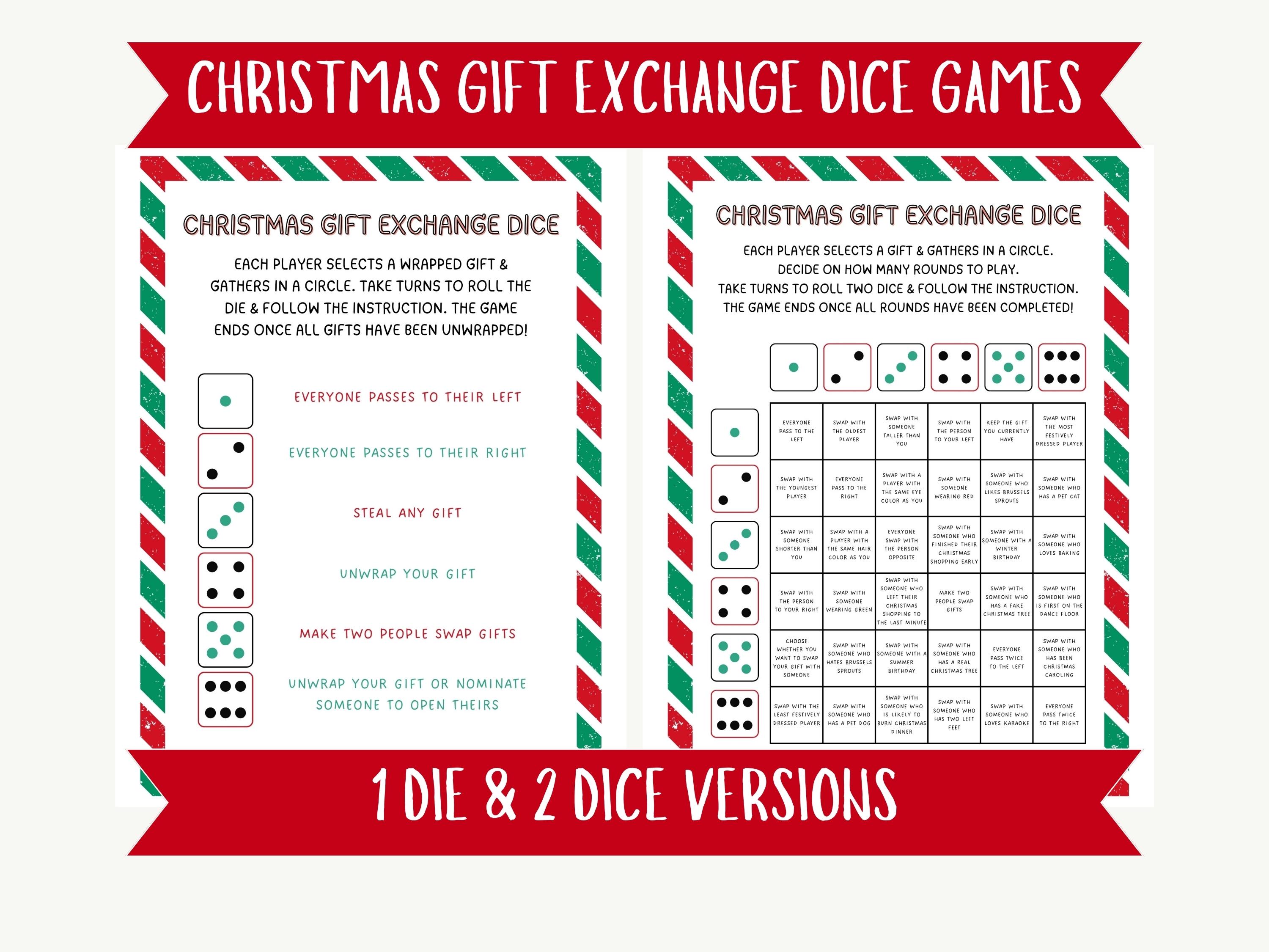 Christmas Gift Exchange Dice Game Christmas Dice Game Christmas Gift ...