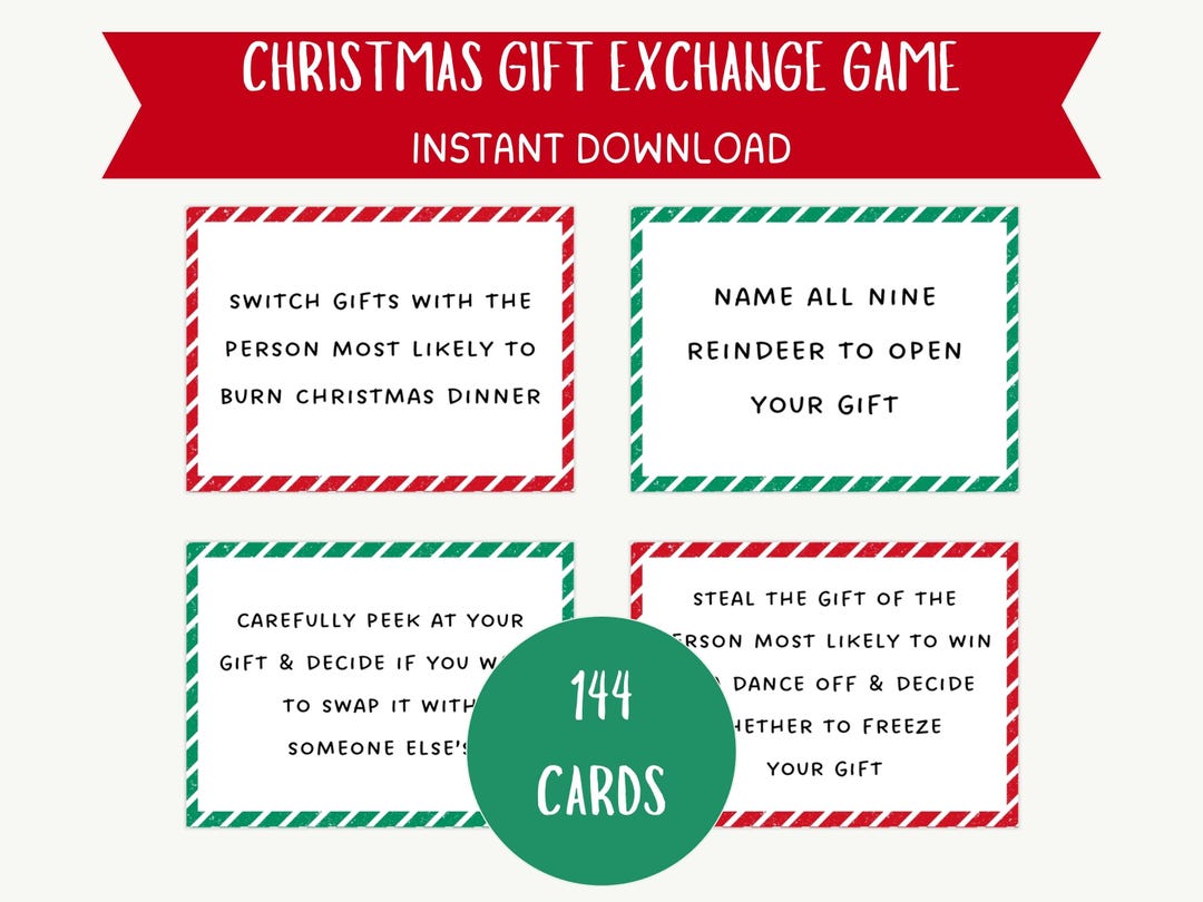 White Elephant Gift Exchange Game Christmas Gift Exchange Game White ...