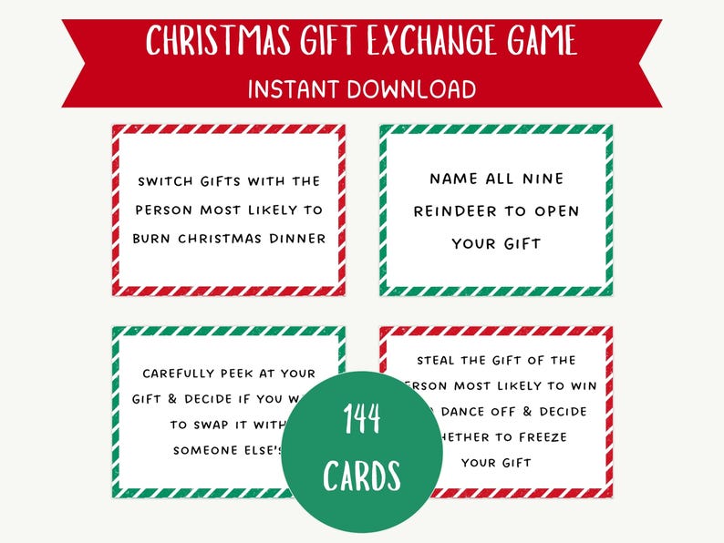 White Elephant Gift Exchange Game Christmas Gift Exchange Game White ...