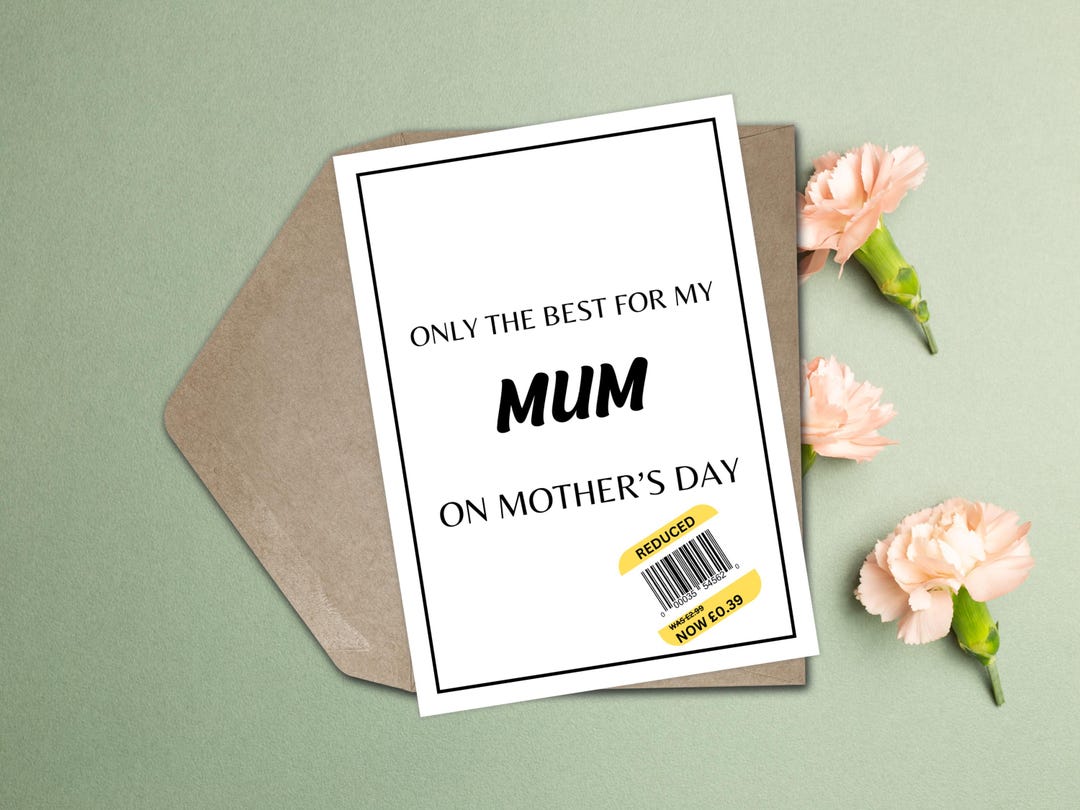 Funny Mothers Day Card Funny Reduced Sticker Rude Mothers Day Card Mom ...