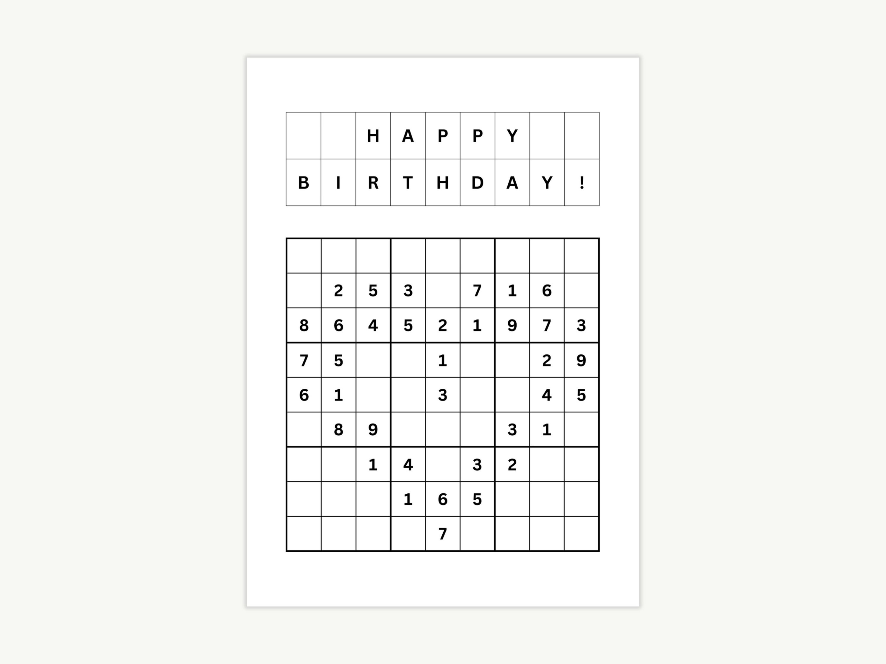 Sudoku Birthday Card Dad Joke Sudoku Puzzle Funny Printable Card ...
