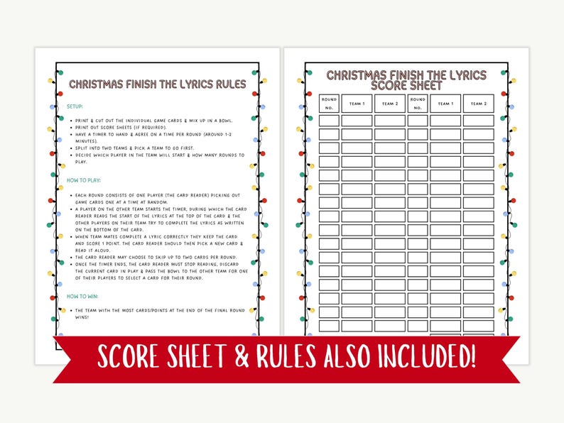 Christmas Finish the Lyrics Christmas Song Game Finish the Christmas ...