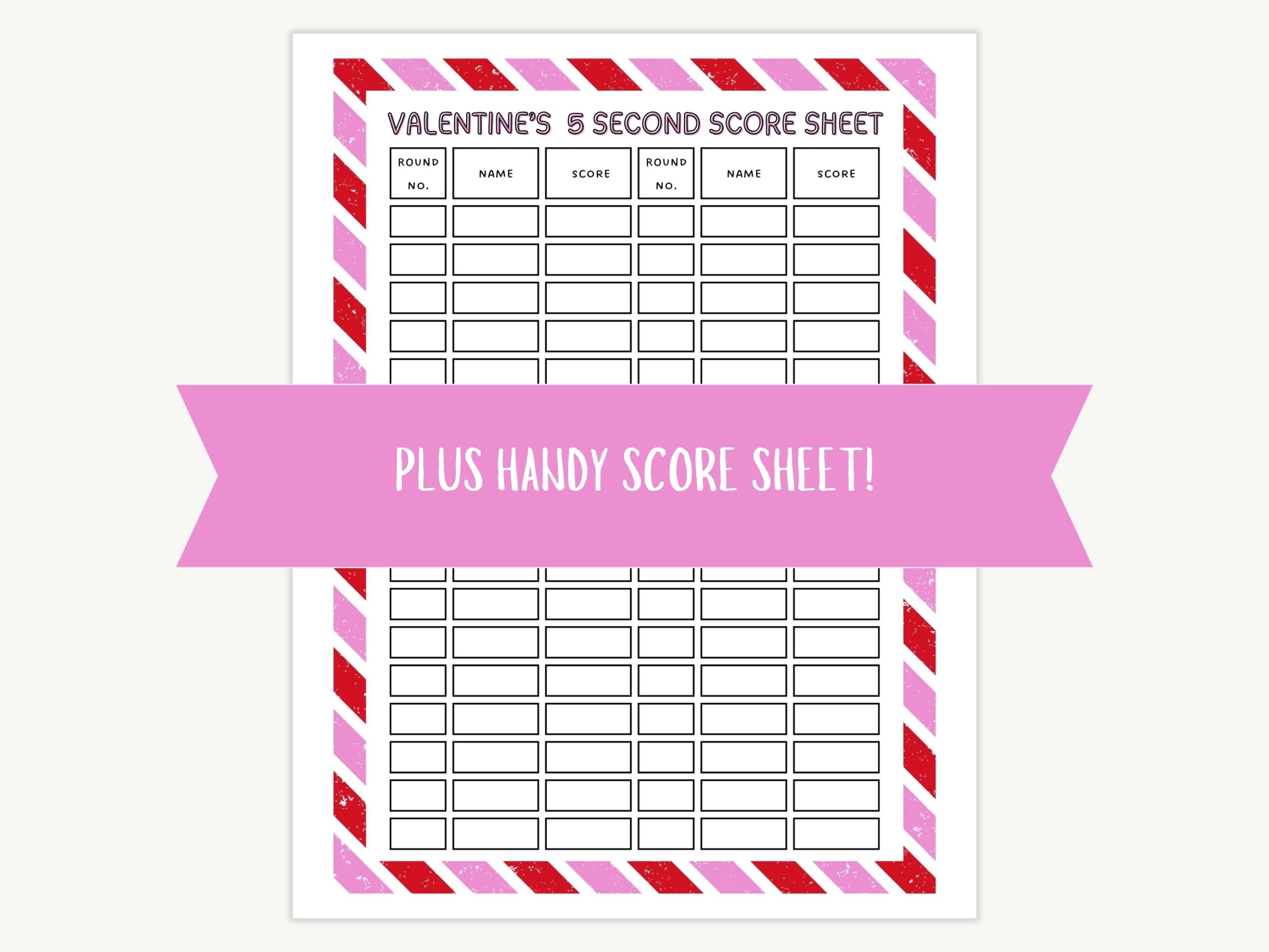 Valentine Game Valentine 5 Second Game Galentine Game Printable ...