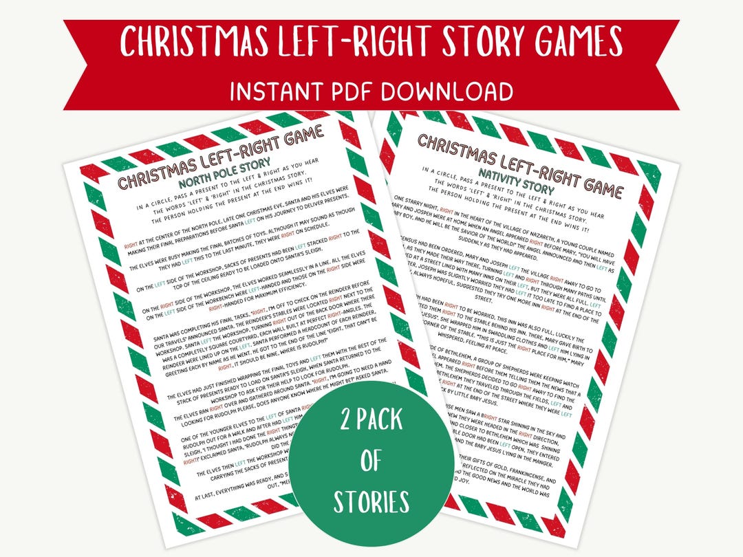 Left Right Christmas Game, Christmas Left Right Game, Left Right Poem ...