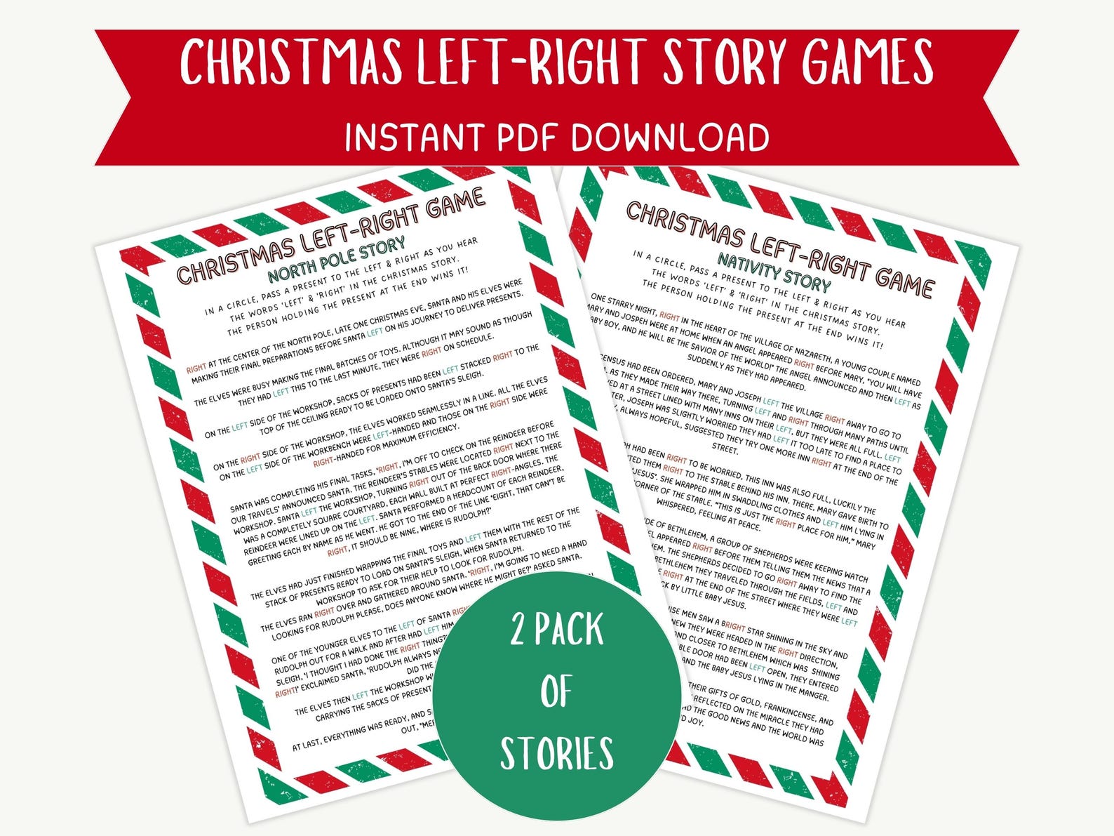 Left Right Christmas Game, Christmas Left Right Game, Left Right Poem ...