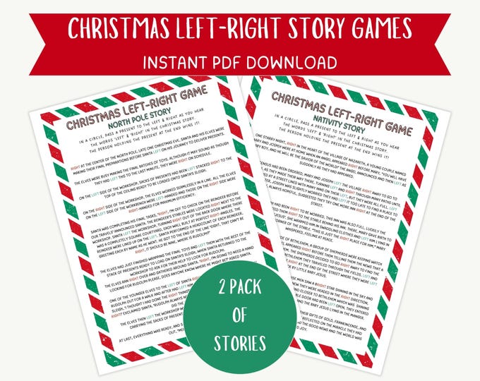 Left Right Christmas Game, Christmas Left Right Game, Left Right Poem ...