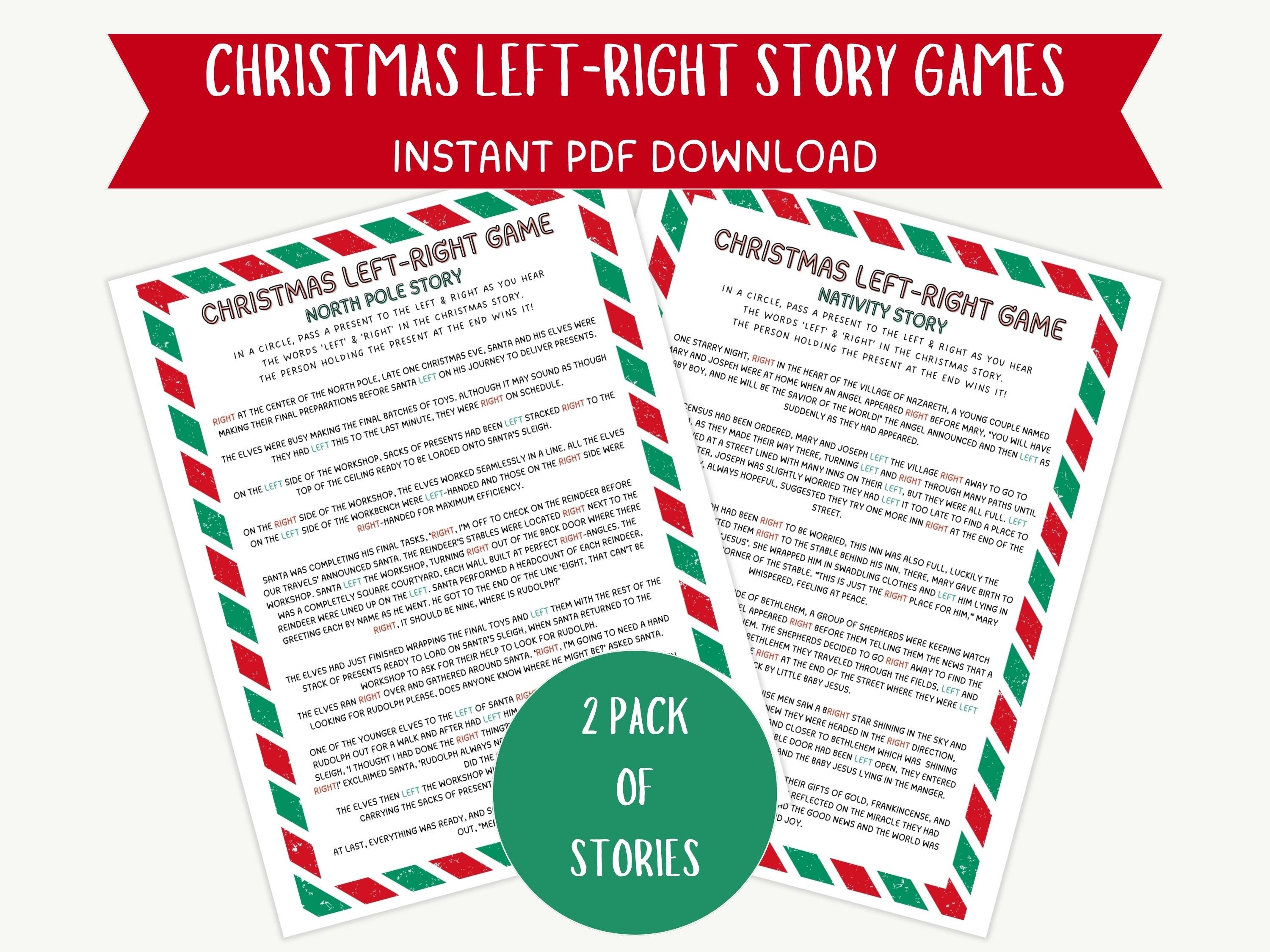 Left Right Christmas Game, Christmas Left Right Game, Left Right Poem ...
