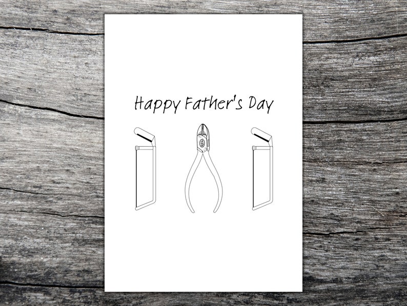 Tools Father's Day Card Printable, DIY Dad Greetings Card for Daddy ...