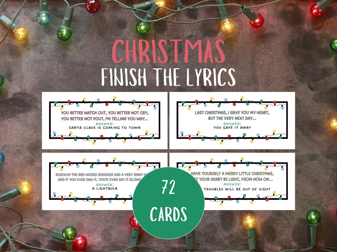 Christmas Finish the Lyrics Christmas Song Game Finish the Christmas ...
