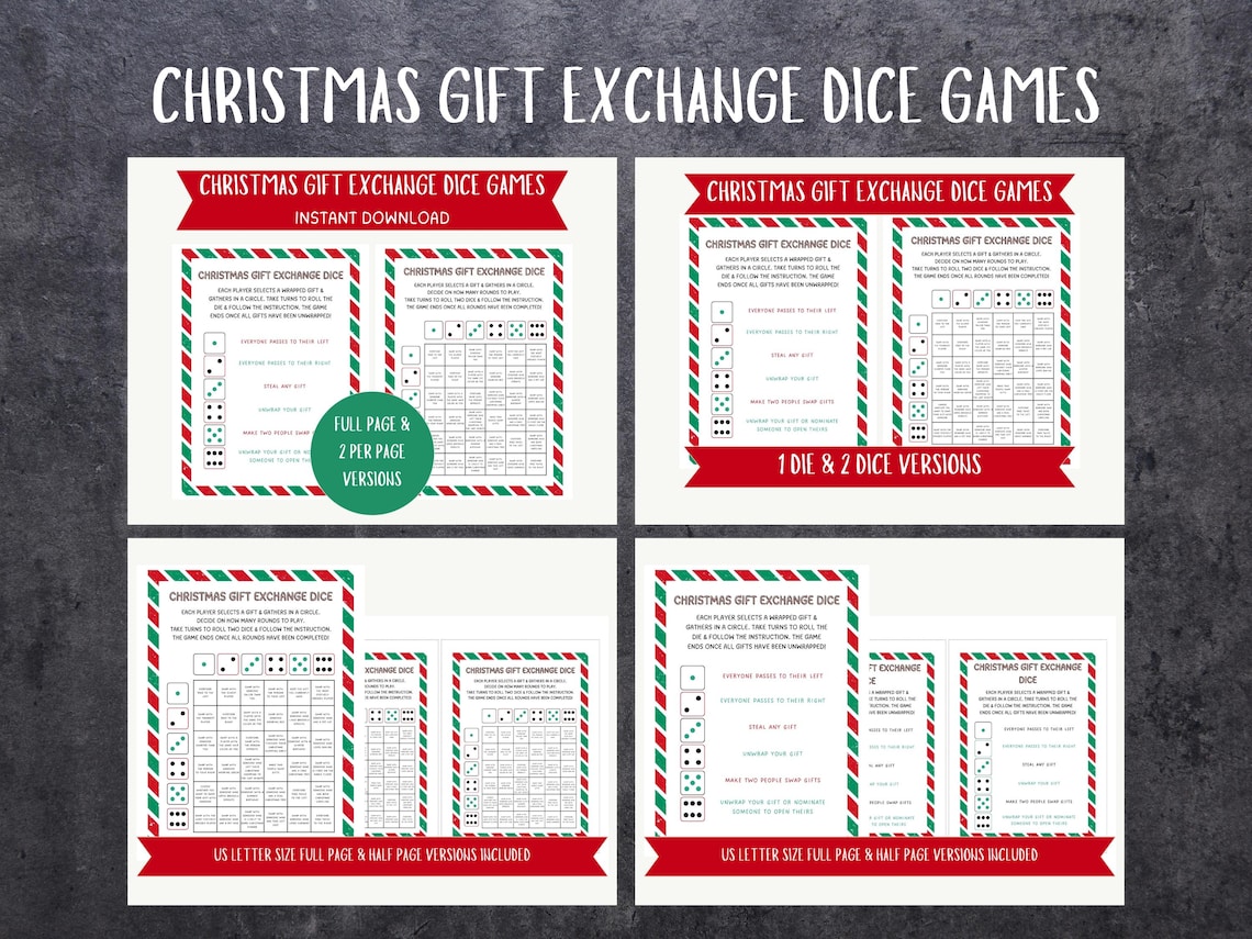 White Elephant Gift Exchange Left Right Games, Christmas Pass the ...