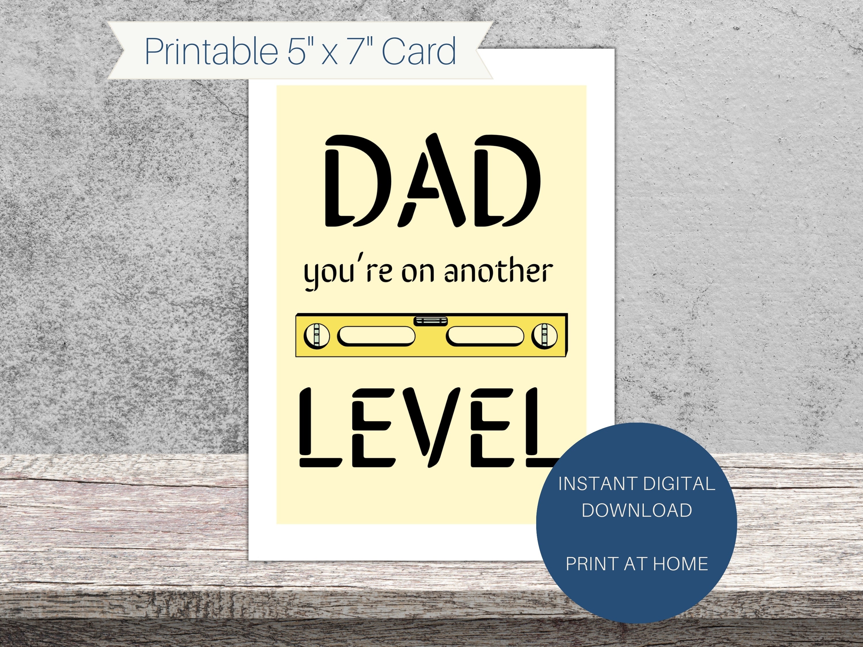 Funny Spirit-level Pun Father's Day Card Dad You're on Another Level ...