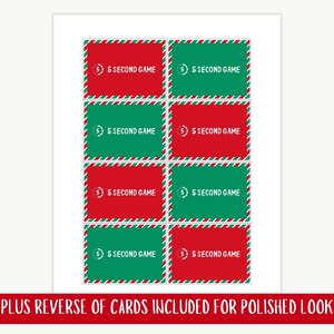 Christmas 5 Second Game Printable Christmas Party Game Adult Christmas ...