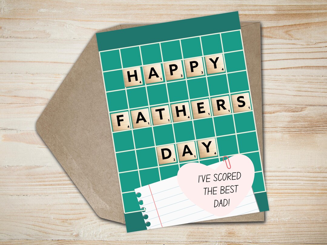 Funny Fathers Day Card Word Game Letter Tile Happy Fathers Day Card ...