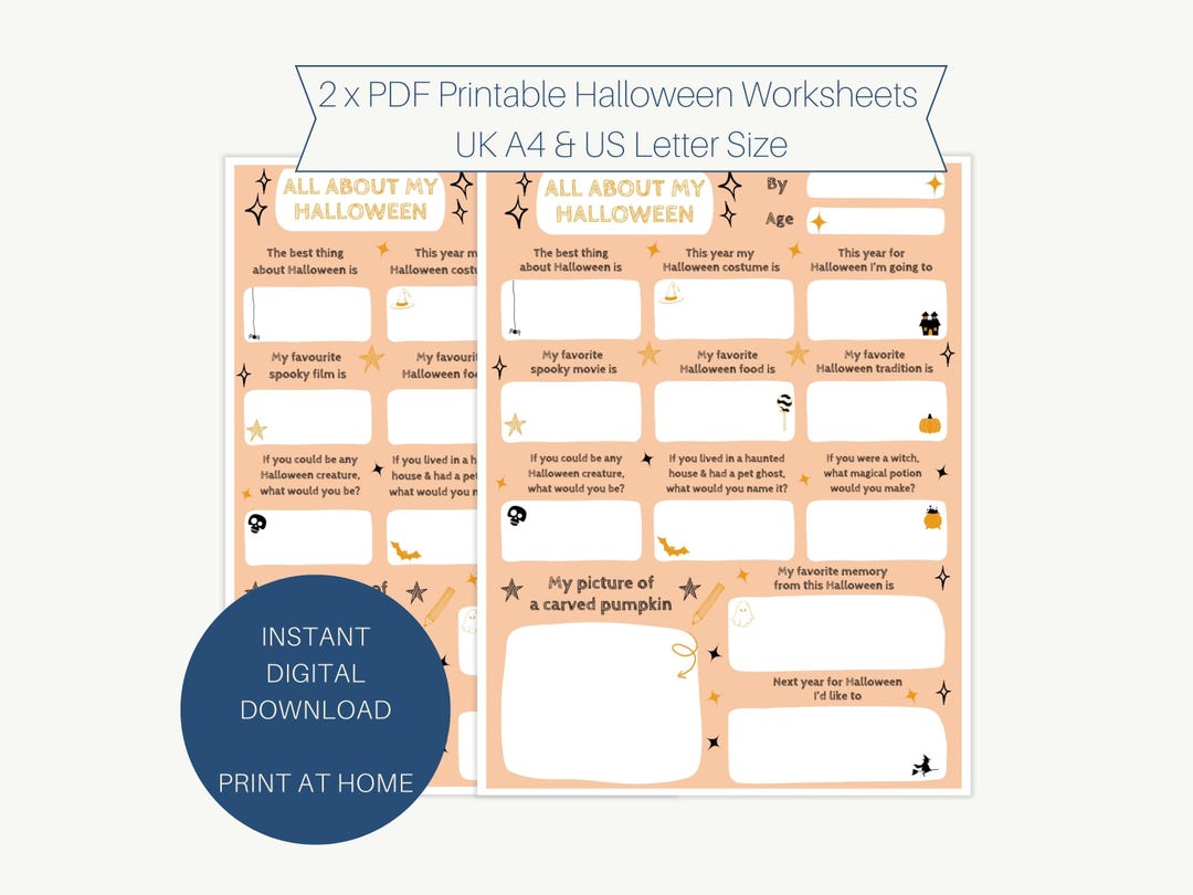 Halloween Learning Printable Kids Activity Party Game, Halloween ...