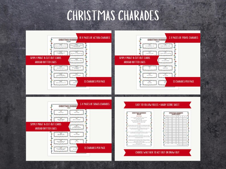 Adult Christmas Game Printable Christmas Party Game for Group Bundle ...