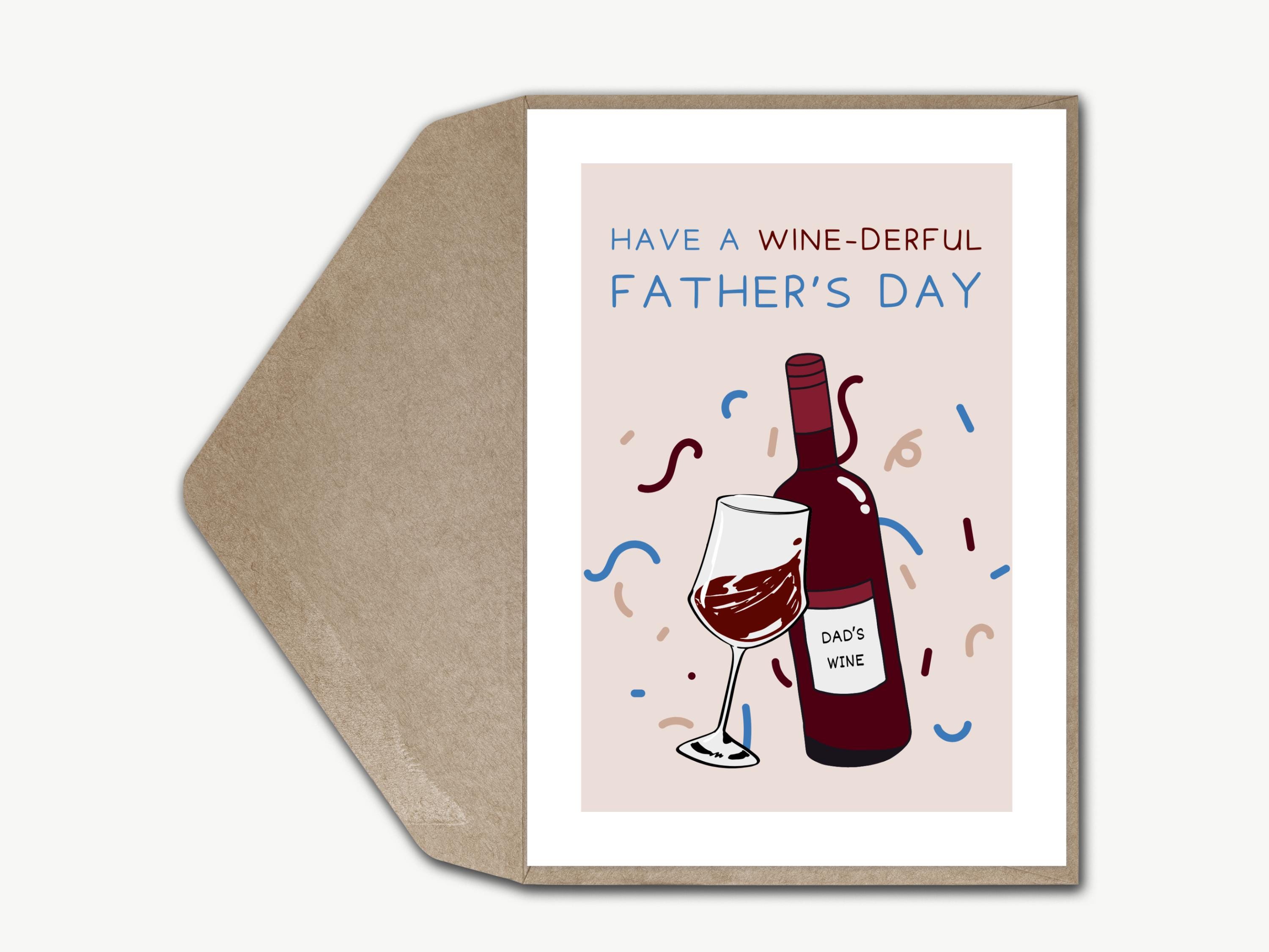 Funny Fathers Day Card Wine Happy Fathers Day Card Funny Pun Red Wine ...