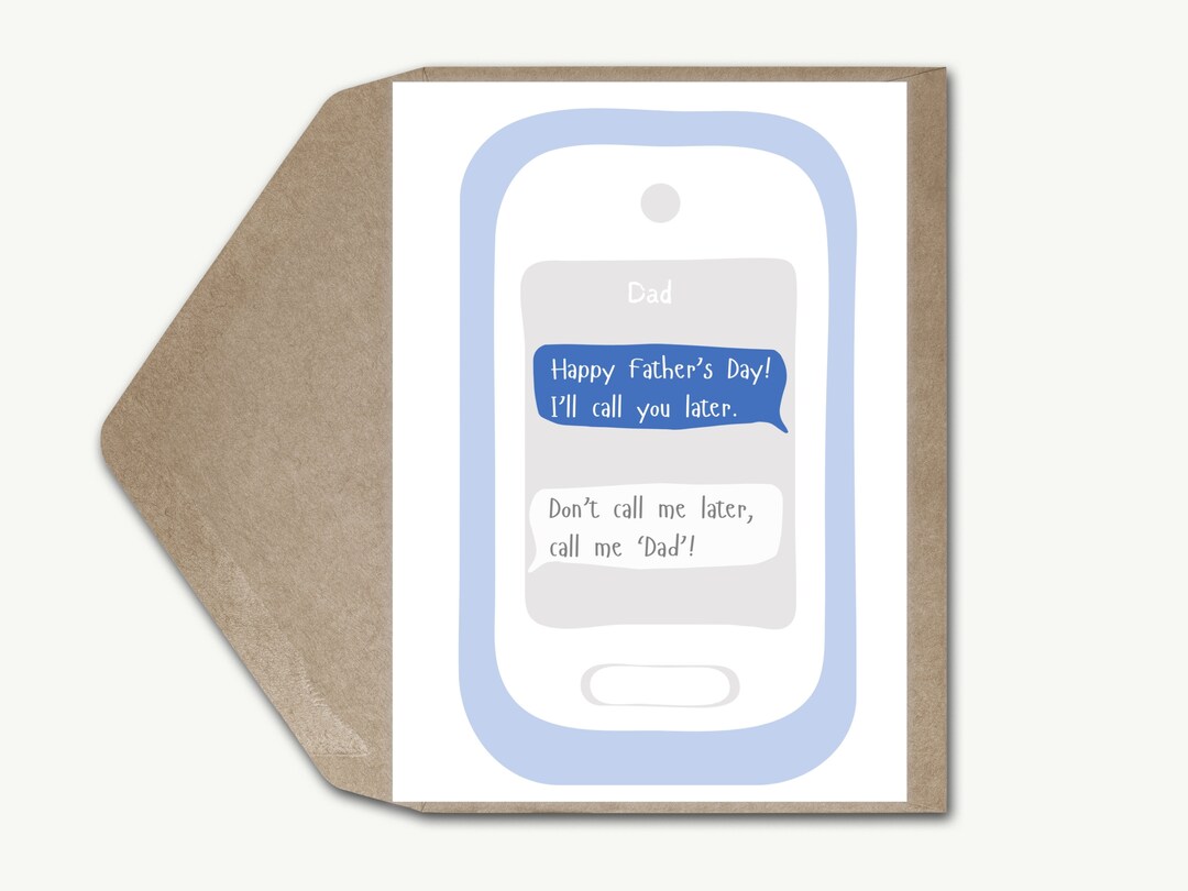 Dad Joke Text Message Funny Father's Day Card, Humorous Dad Jokes Card ...