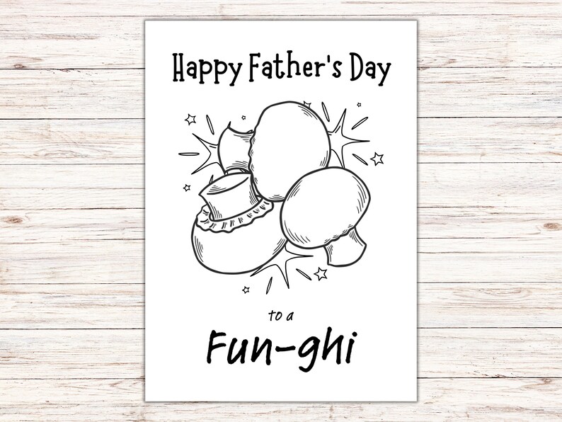 Funny Funghi Pun Father's Day Card Printable, Mushroom Pun Fun Guy ...