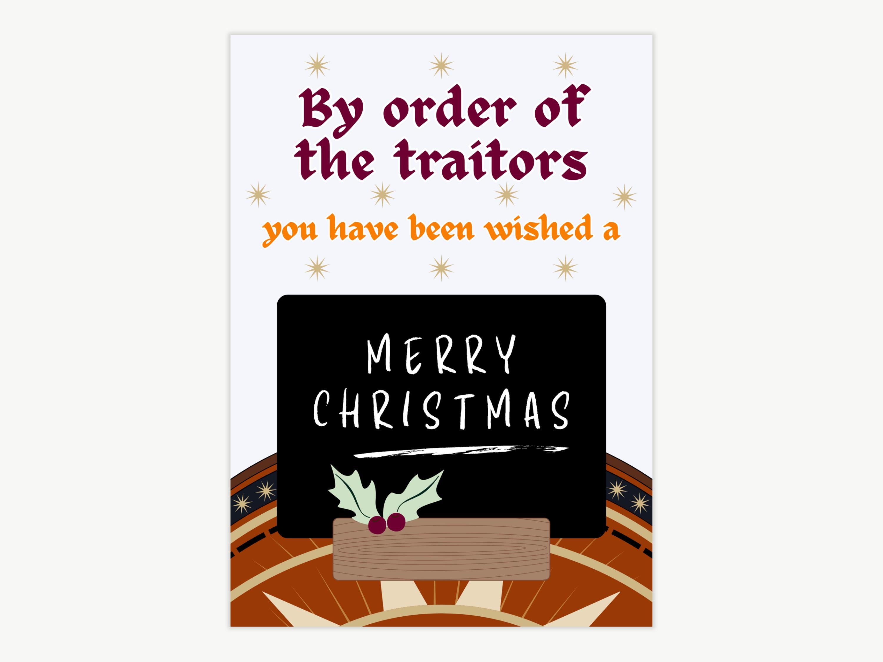 Traitor Christmas Cards Pack, Funny Christmas Cards for Fans of the ...