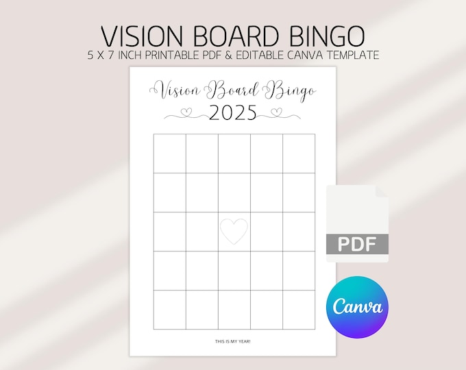 2025 Vision Board Bingo - Etsy