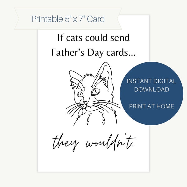 Fathers Day Funny Cat Cards - Etsy