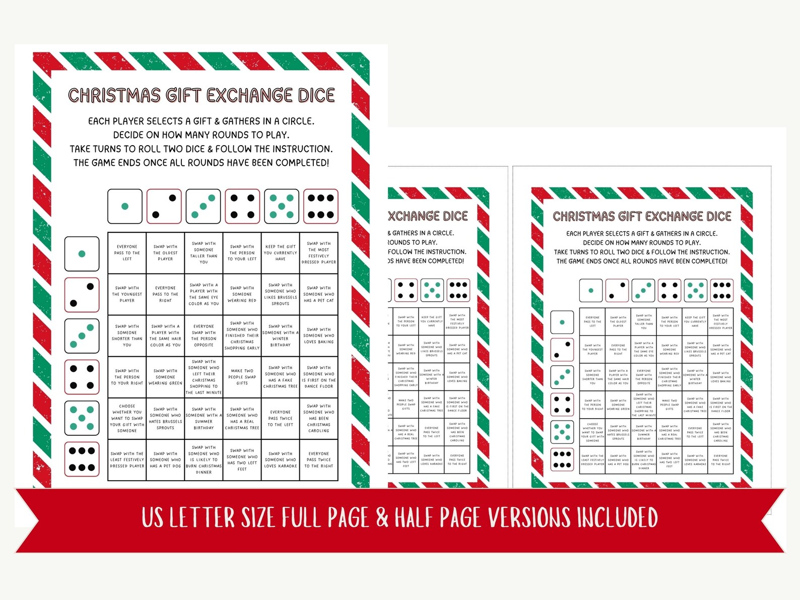Christmas Gift Exchange Dice Game Christmas Dice Game Christmas Gift ...