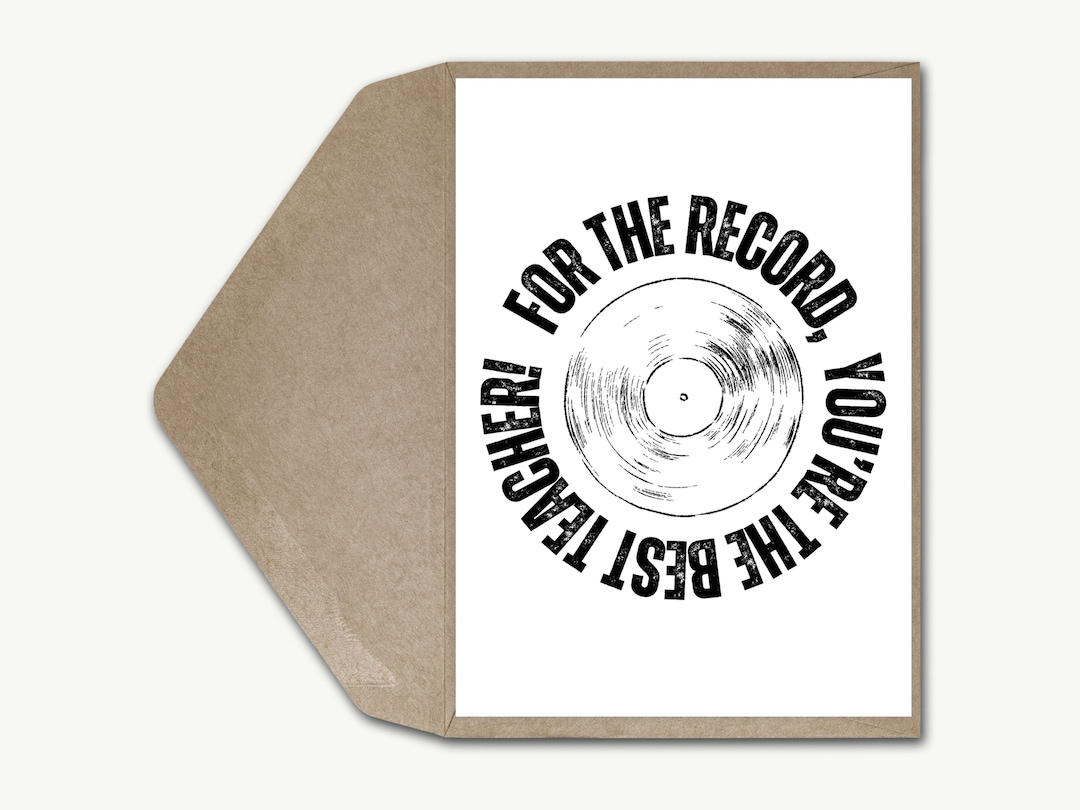 Funny Thank You Card for the Record You're the Best Teacher Joke Card ...