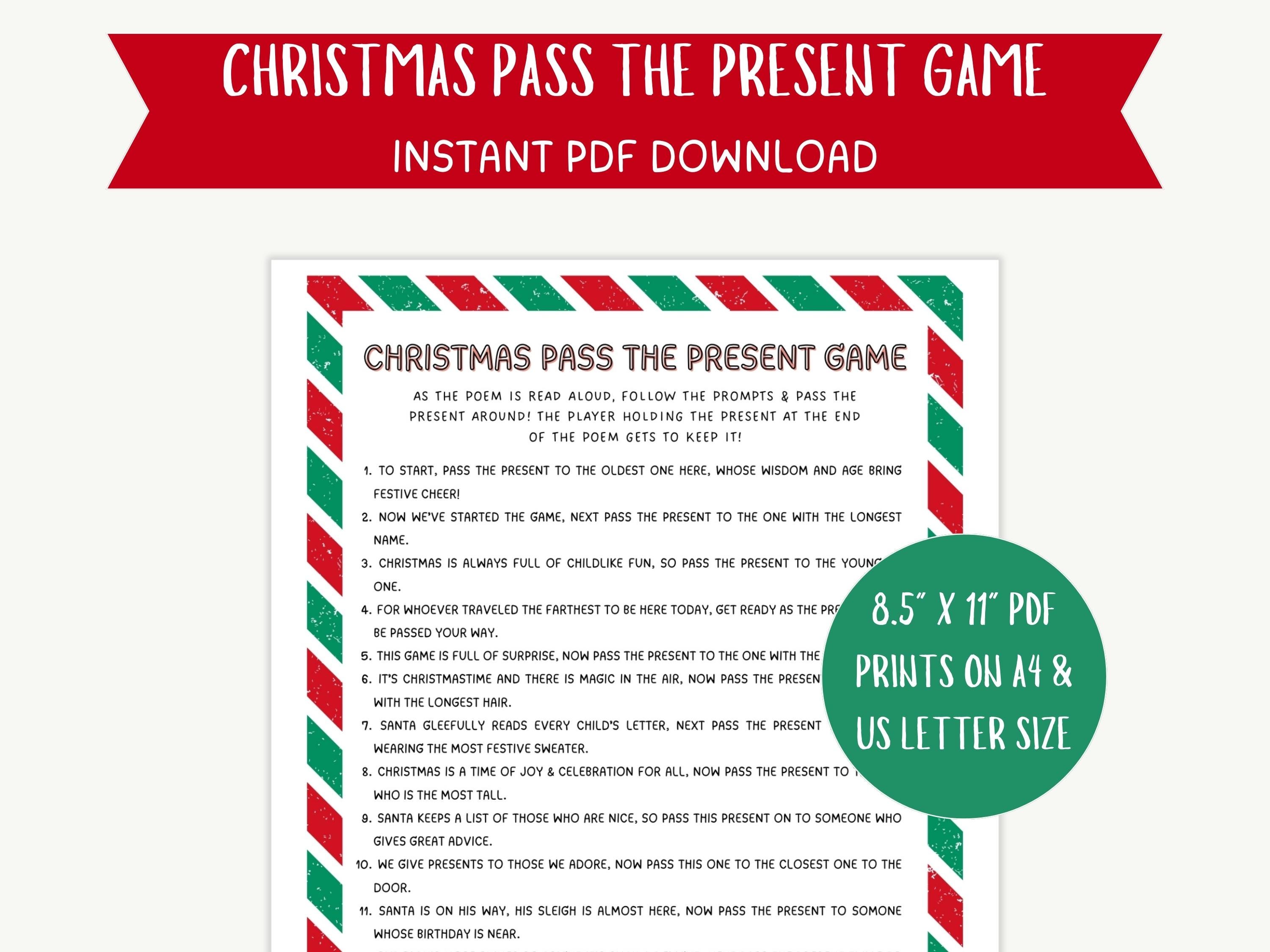 Christmas Pass the Present Game, Pass the Present Christmas Pass the ...