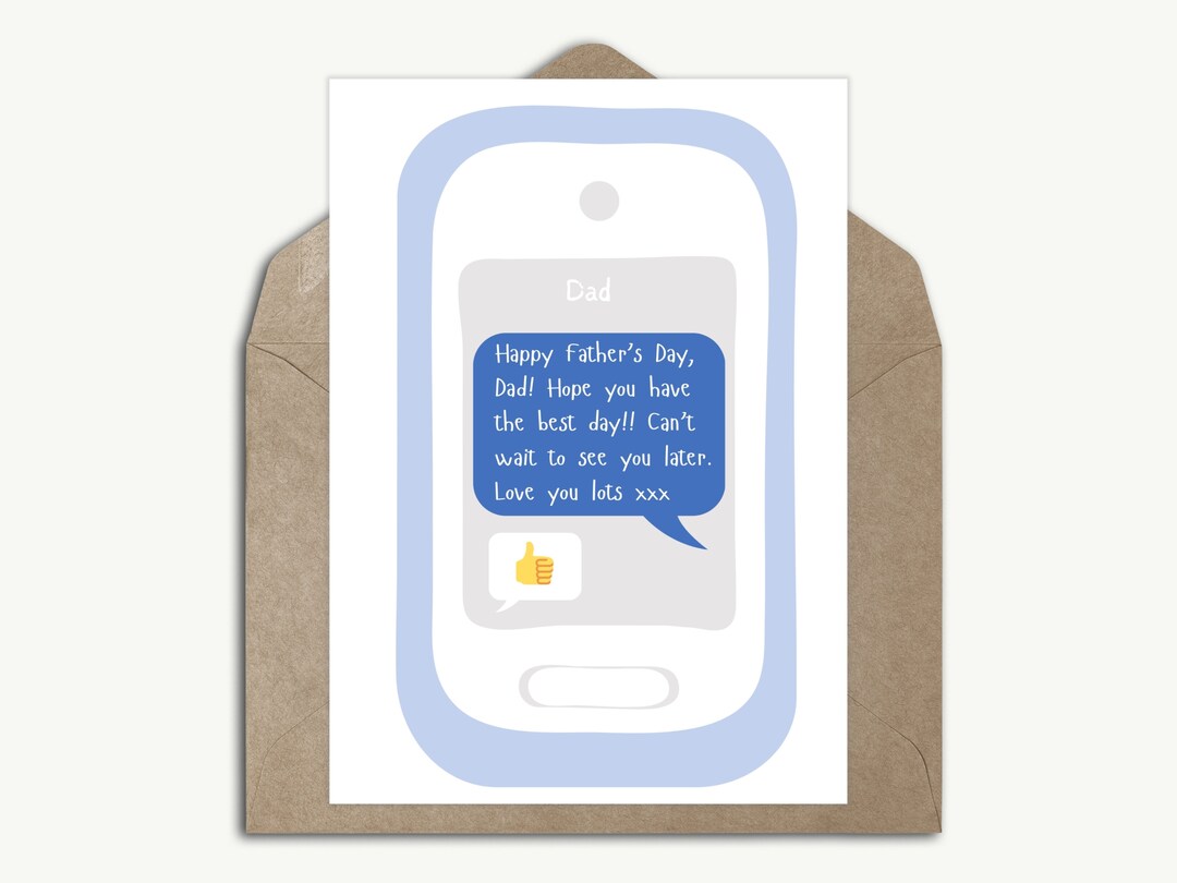 Dad Joke Text Message Funny Father's Day Card, Humorous Dad Jokes Card ...