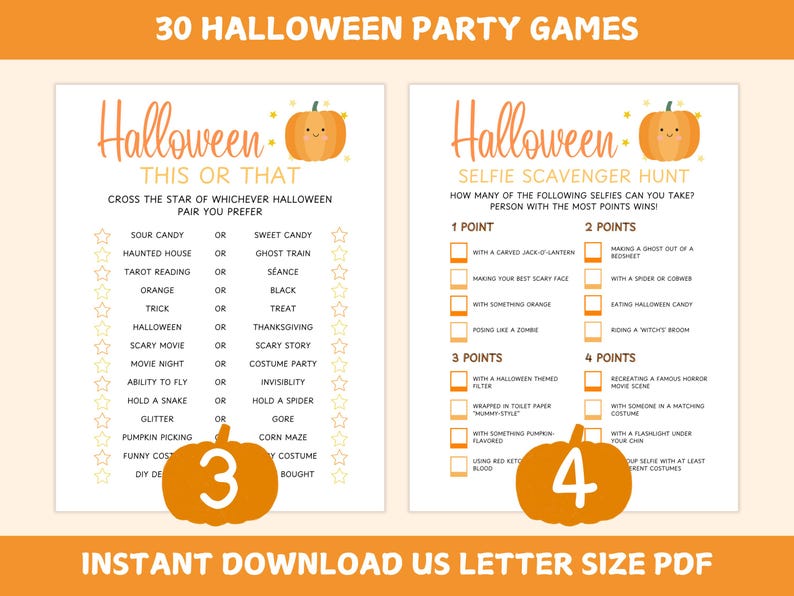 Editable Halloween Game Bundle: 30 Printable Halloween Party Games for ...