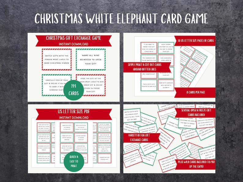 White Elephant Gift Exchange Left Right Games, Christmas Pass the ...