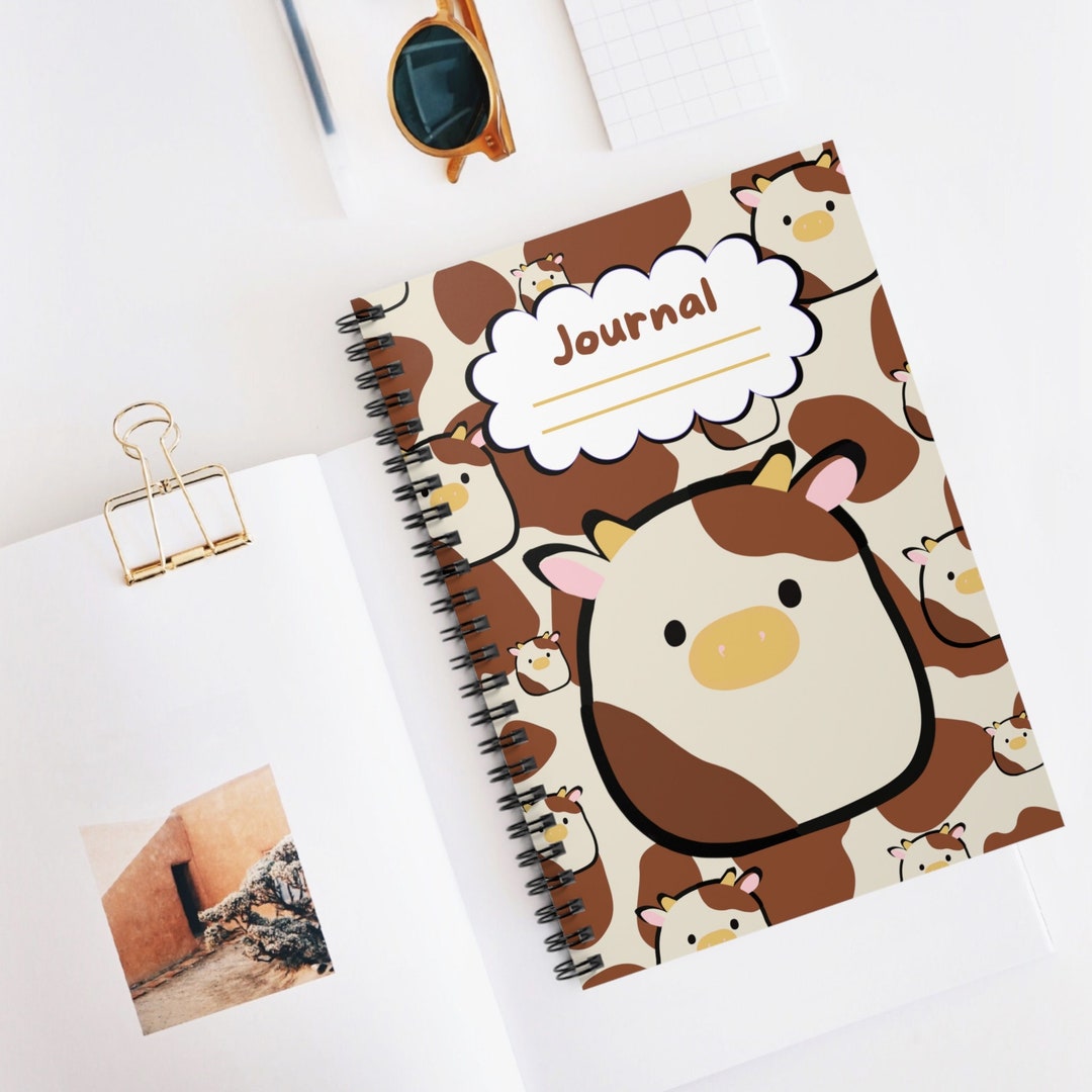 Cute Ronnie Brown Cow Journal Squishmallow Spiral Notebook Ruled Line ...