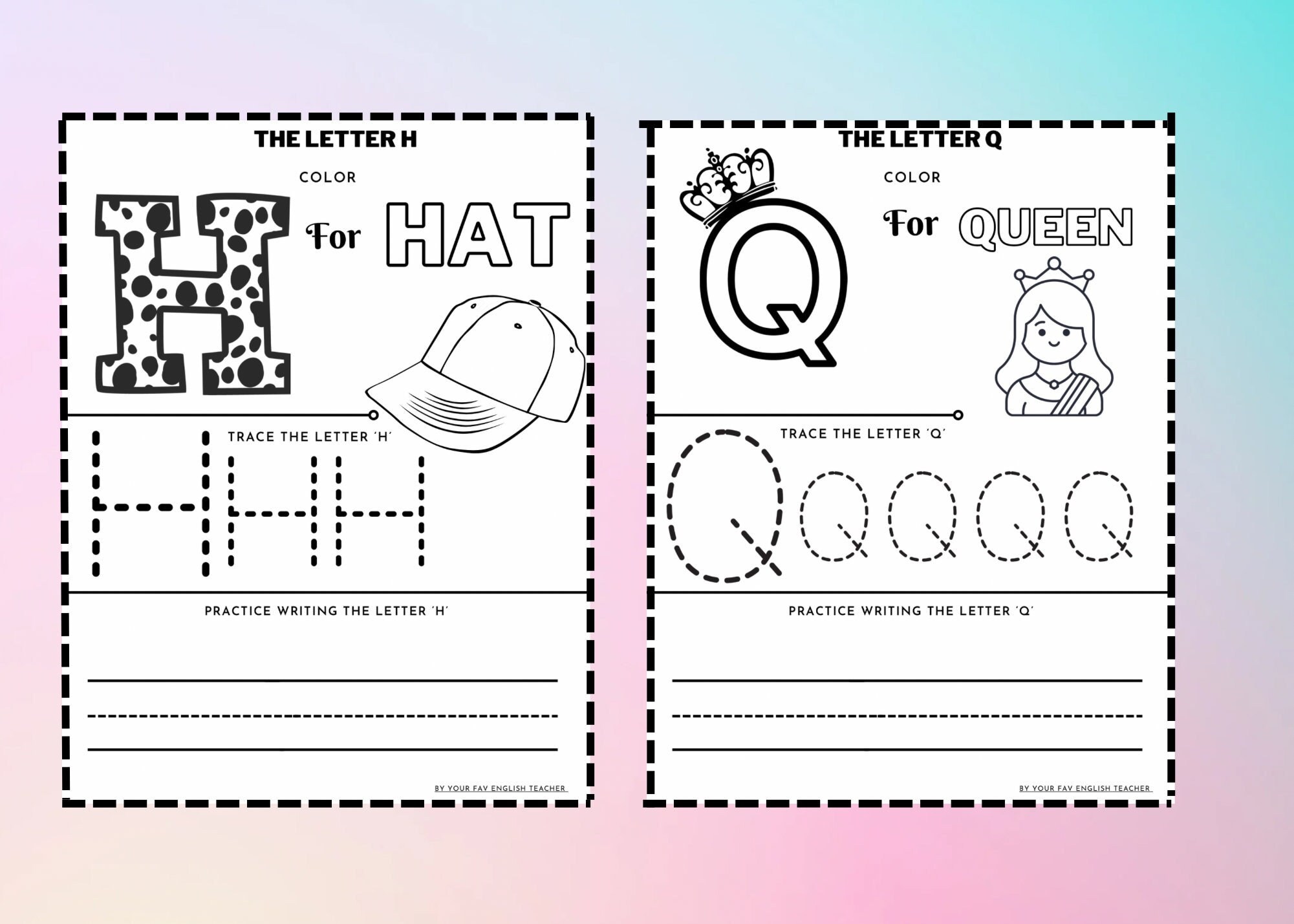 ABC Trace and Color Worksheets, Homeschool Worksheets, Printable A-Z ...