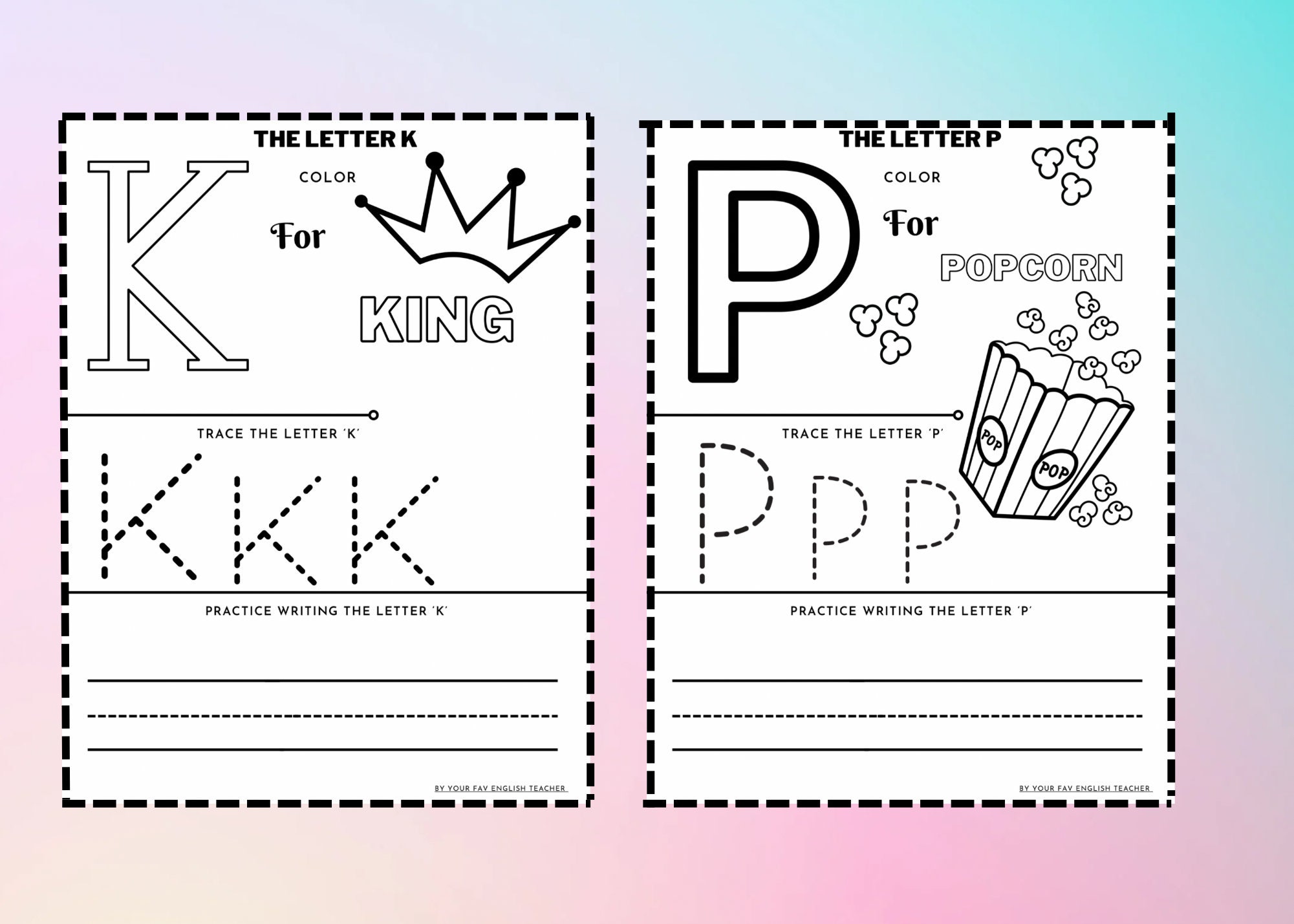 ABC Trace and Color Worksheets, Homeschool Worksheets, Printable A-Z ...
