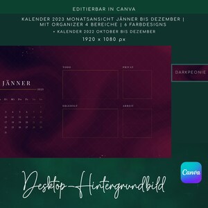 Desktop Wallpaper Template Editable Customizable Calendar Organizer ...